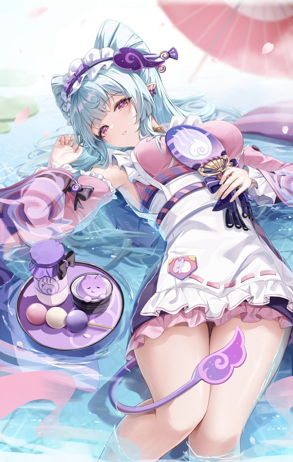 aida noa genshin impact yumemizuki mizuki maid pointy ears tail wa maid wet | #1222638 | yande.re